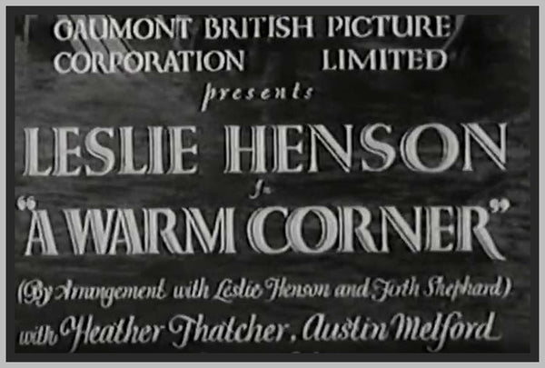 A WARM CORNER - 1930 - LESLIE HENSON - RARE DVD – TV Museum DVDs
