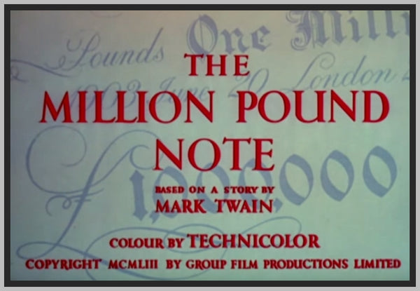 THE MILLION POUND NOTE - 1954 - GREGORY PECK - RARE DVD – TV Museum DVDs